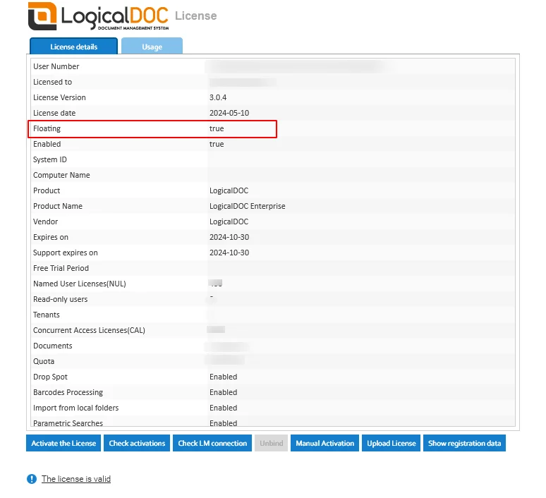 Floating License - LogicalDOC Documentation