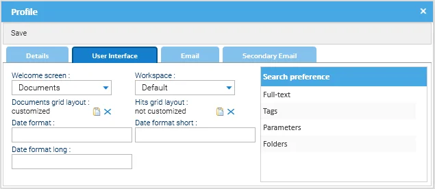 Profile - LogicalDOC Documentation