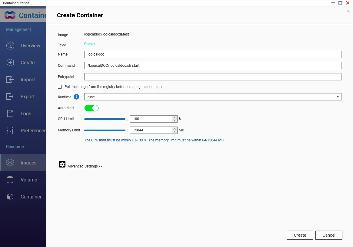 Install on QNAP - LogicalDOC Documentation
