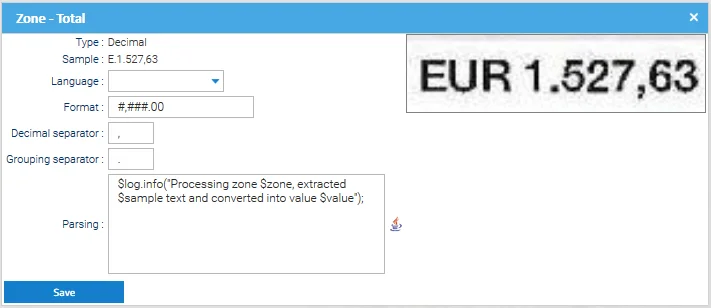 OCR zonale - LogicalDOC Documentation